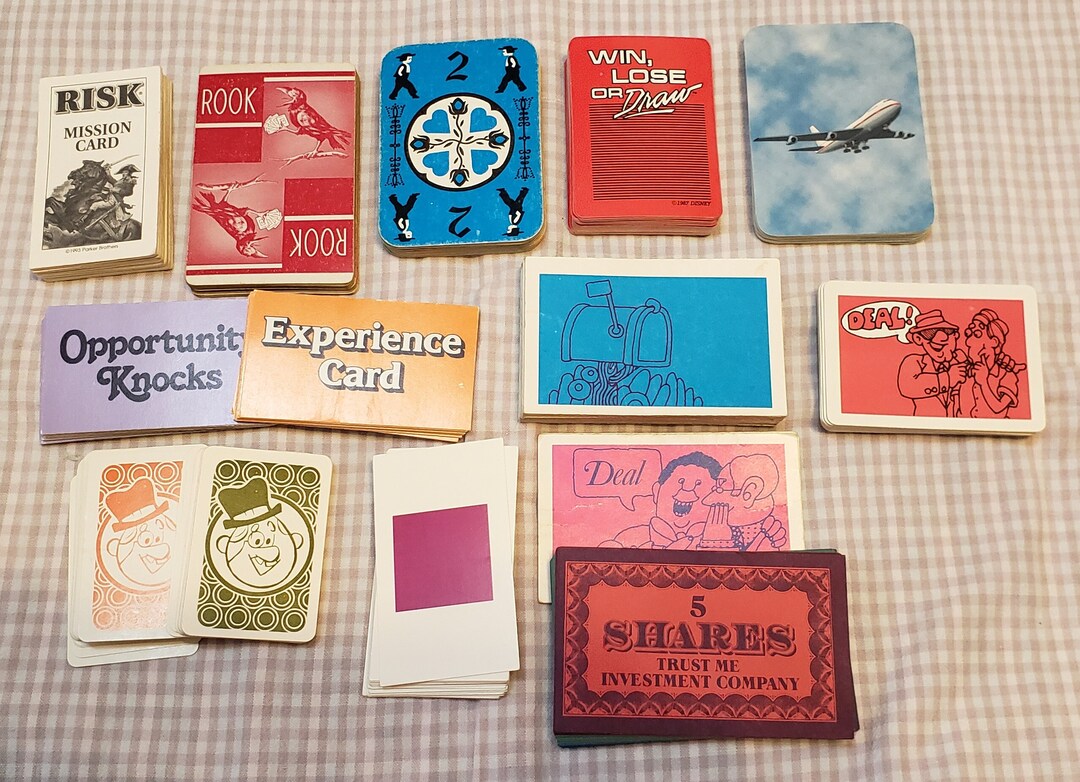 Vintage Game Cards - Assorted Board Game Cards - Replacement Game ...