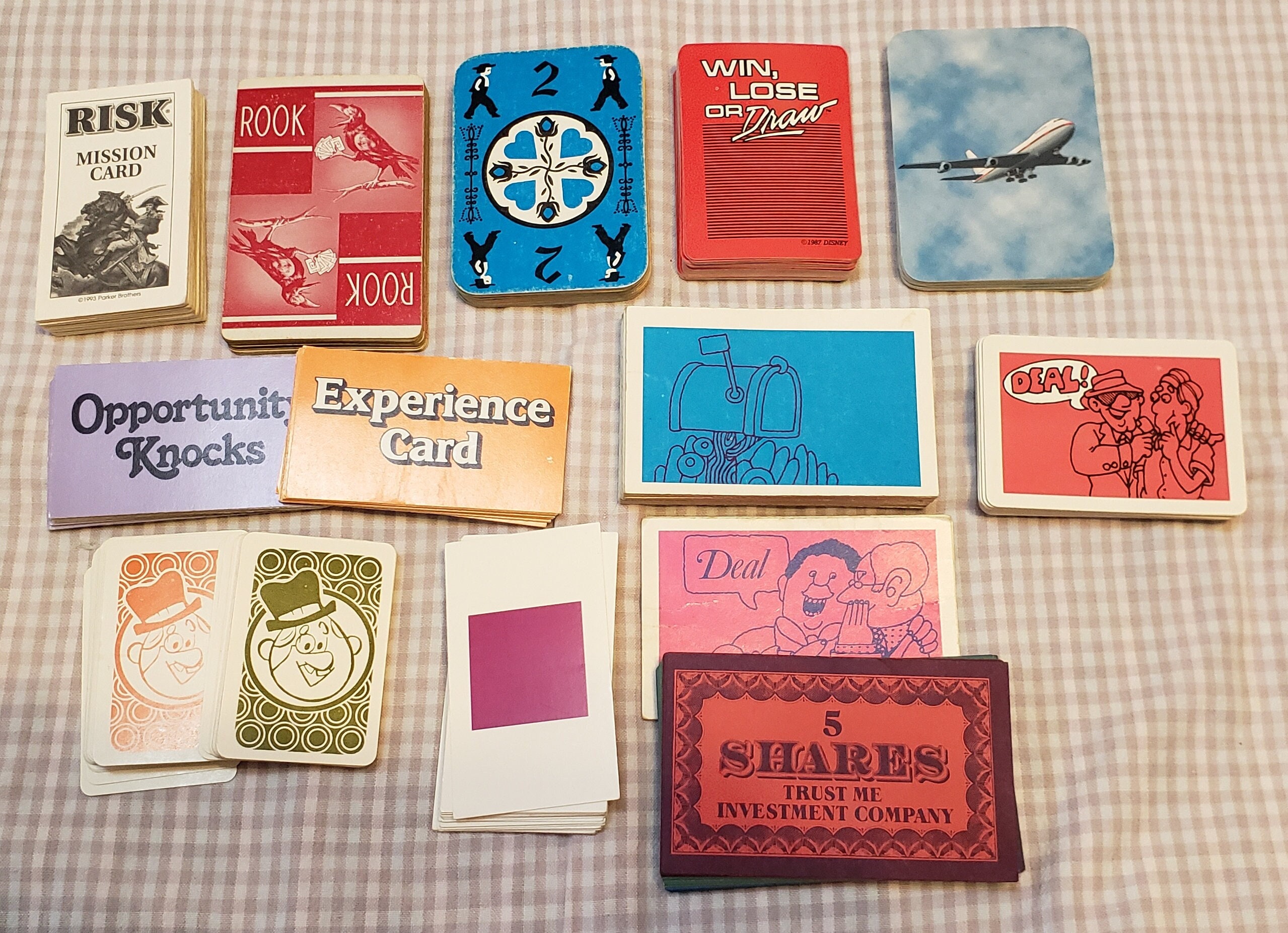 Vintage Game Cards Assorted Board Game Cards Replacement Game Pieces ...