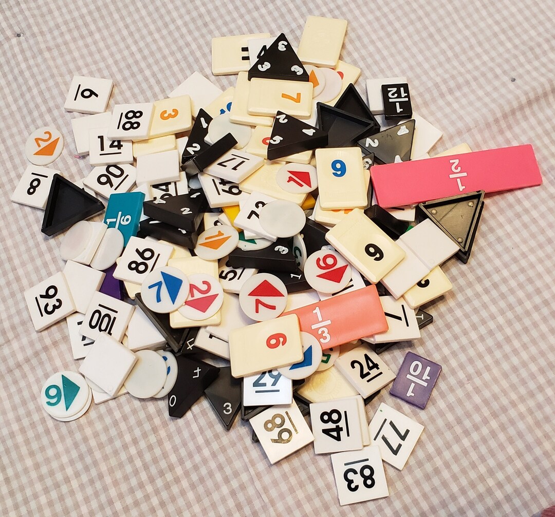1 Pound Number Game Pieces - Number Tiles Tri-ominoes Rummikub Tiles ...
