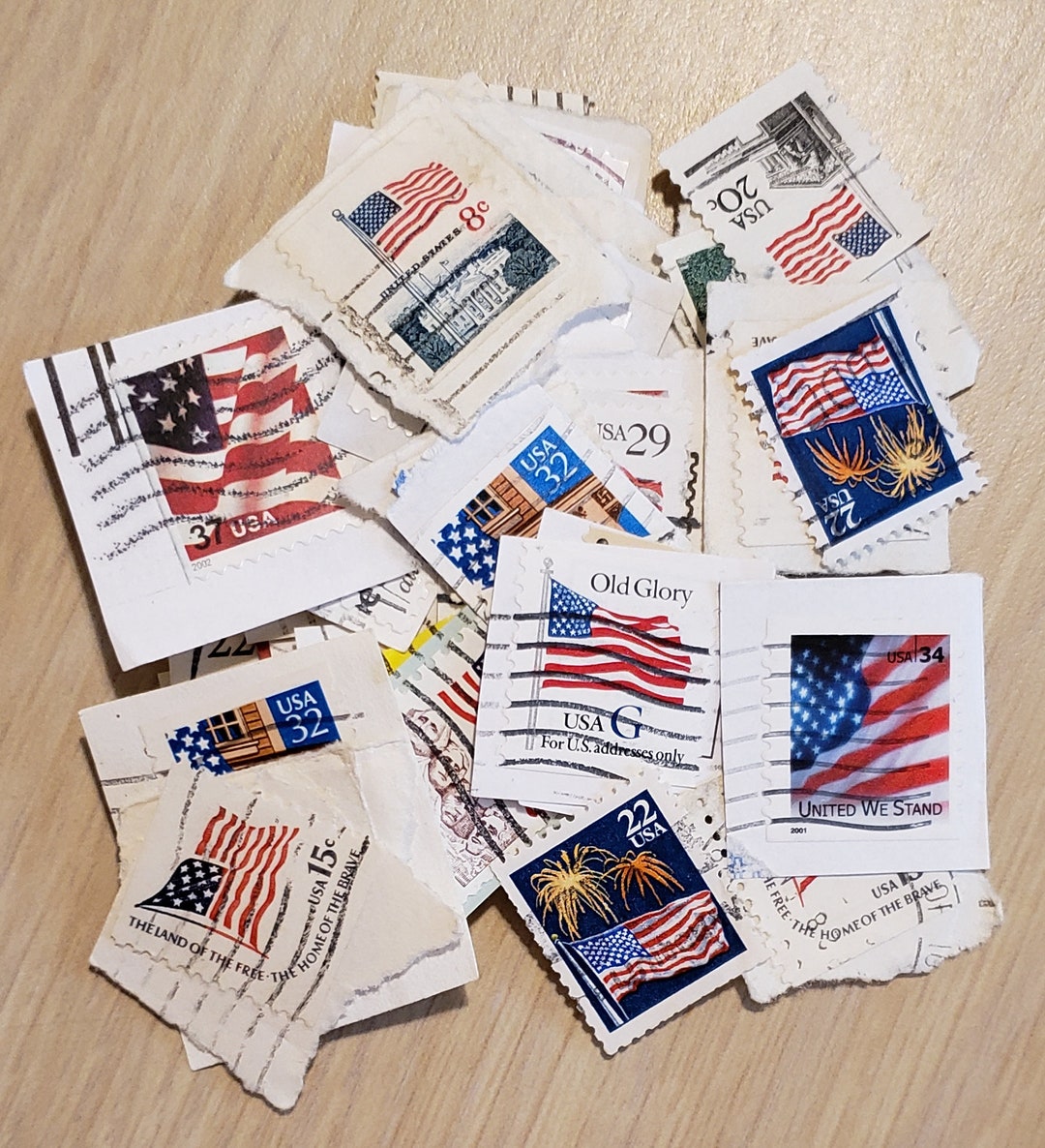 50 American Flag Stamps Vintage Postage Stamps Stamp Bulk Lot Stamp ...