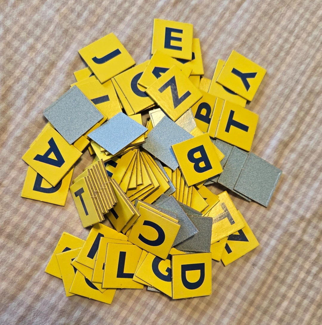 101 Vintage Scrabble Junior Tiles - Vintage Cardboard Letter Tiles ...