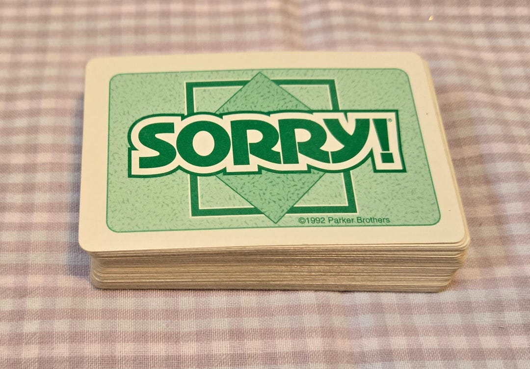 Vintage Sorry Game Cards Sorry Game Sorry Board Game Board Game Cards ...