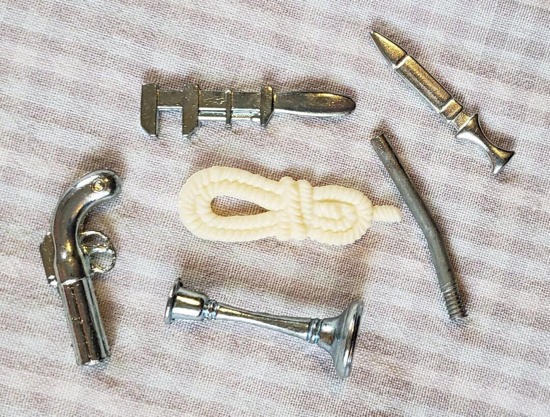 6 Clue Game Weapons Vintage Clue Weapons Clue Game Full Set Clue ...