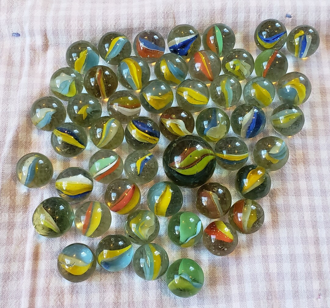 50 Cat Eye Glass Marbles Assorted Loose Marbles Vintage - Etsy