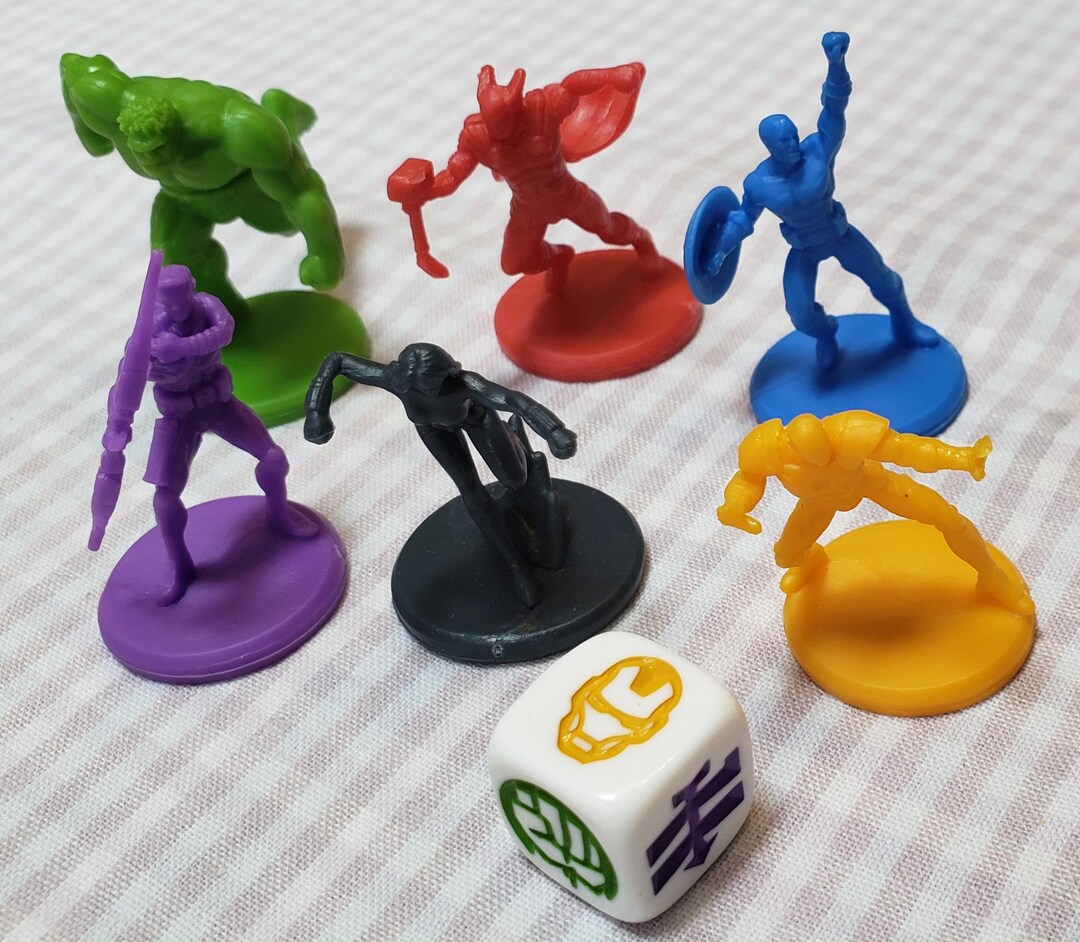 6 Avengers Monopoly Tokens - Marvel Monopoly Figurines - Monopoly Dice ...