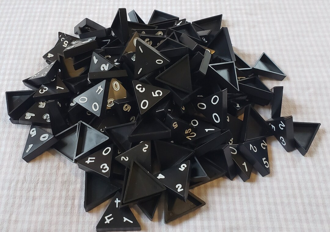 150 Tri-ominos Game Pieces - Game Pieces Lot - Number Tiles - Plastic ...