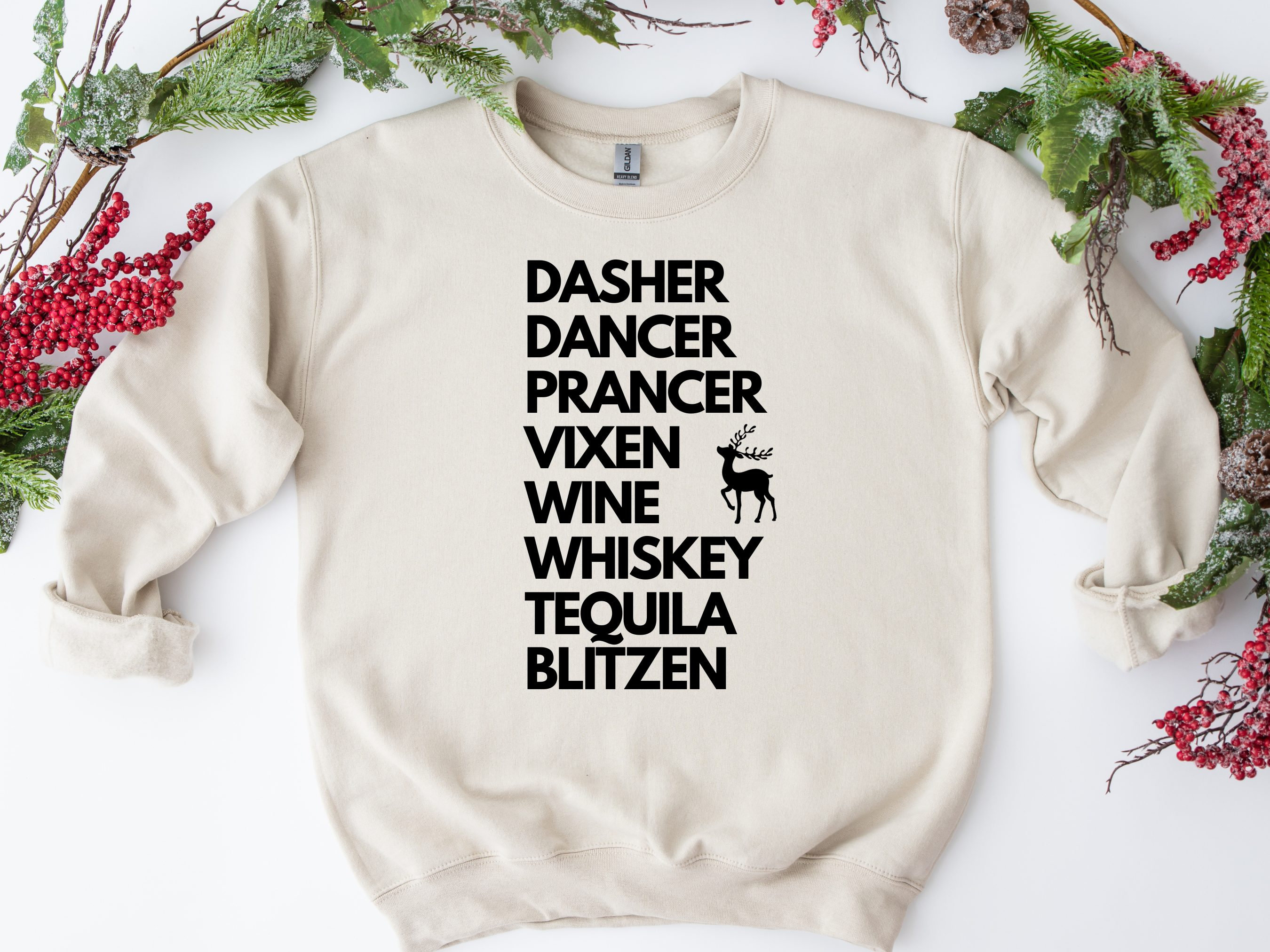 Santas Reindeer SVG, Funny Christmas Svg, Drinking Christmas Sweatshirt ...