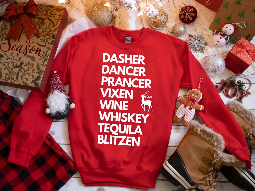 Santas Reindeer SVG, Funny Christmas Svg, Drinking Christmas Sweatshirt ...