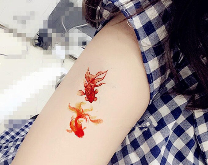 Temporary Tattoo Fish Gold Fish - Etsy