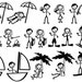 Stick Figure People Family Vacation Themed Vector Art SVG | Etsy