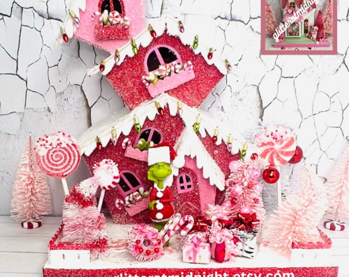 Putz Stealing Christmas Triple Decker Red and Pink Glitterhouse - Etsy