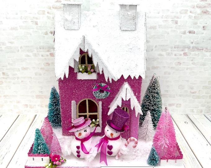 Putz Stealing Christmas Double Decker Pink Glitterhouse - Etsy