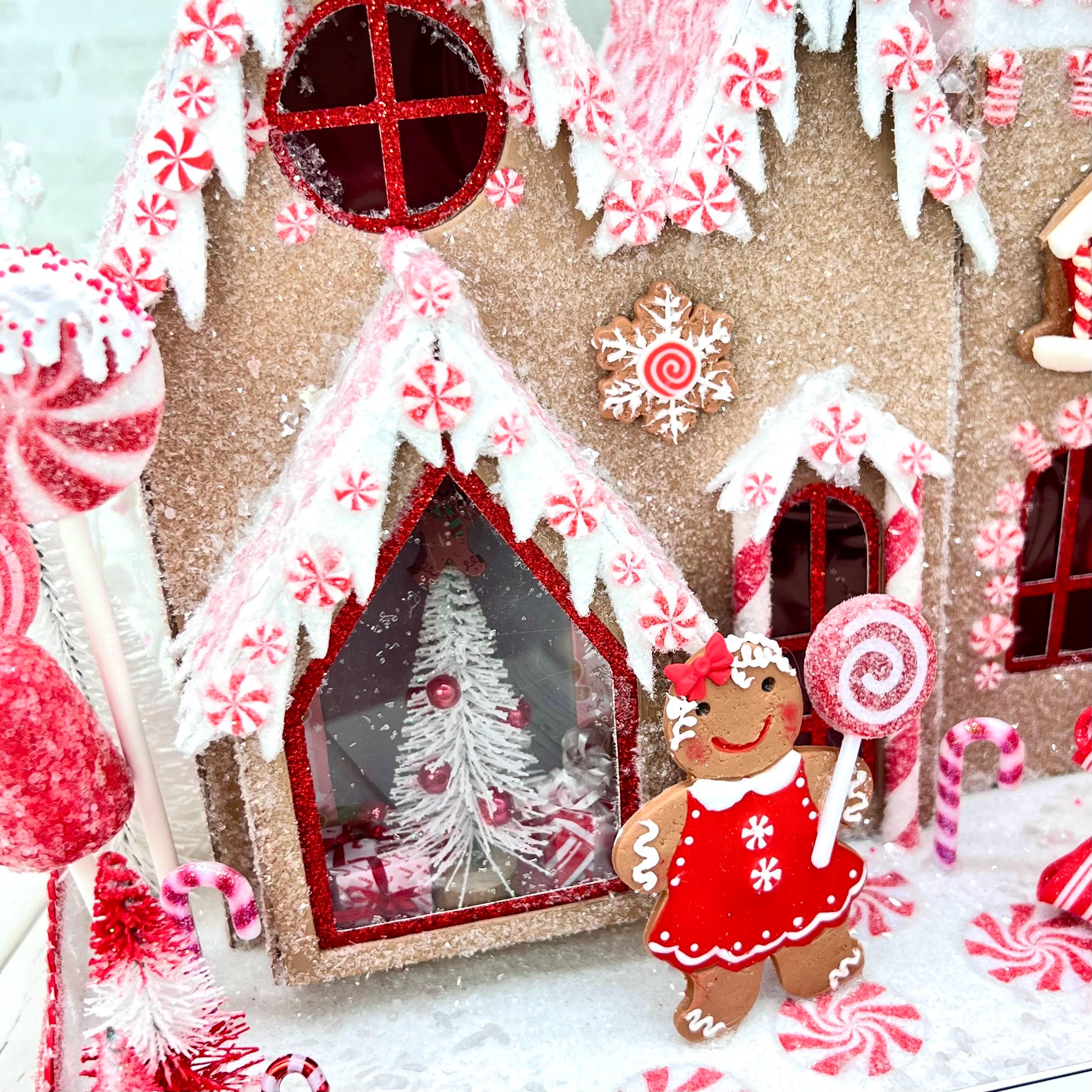 Gingerbread Putz Glitterhouse Gingerbread Girl in Red Christmas Village ...