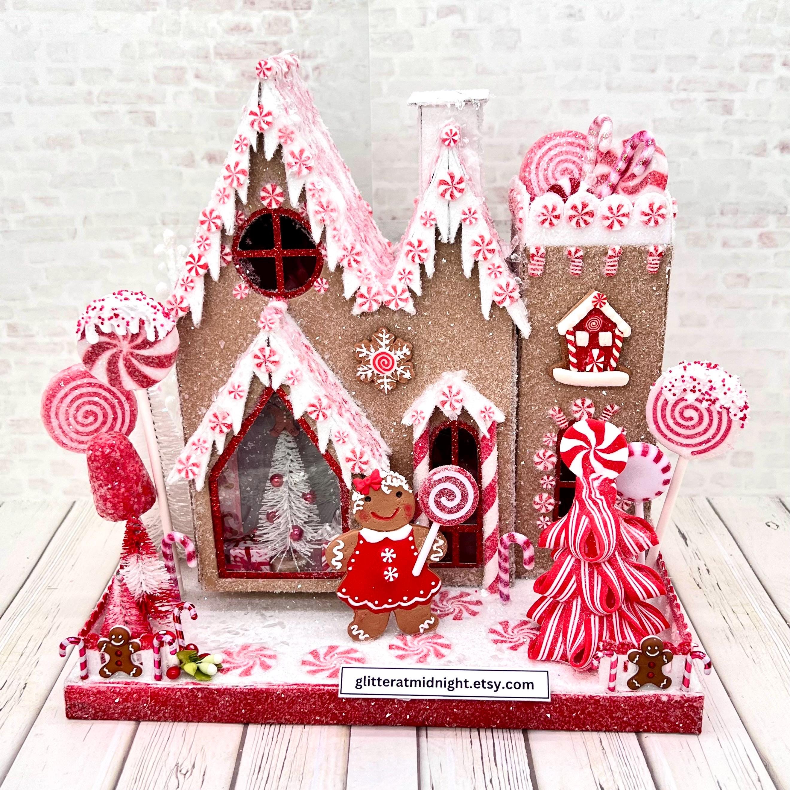 Gingerbread Putz Glitterhouse Gingerbread Girl in Red Christmas Village ...