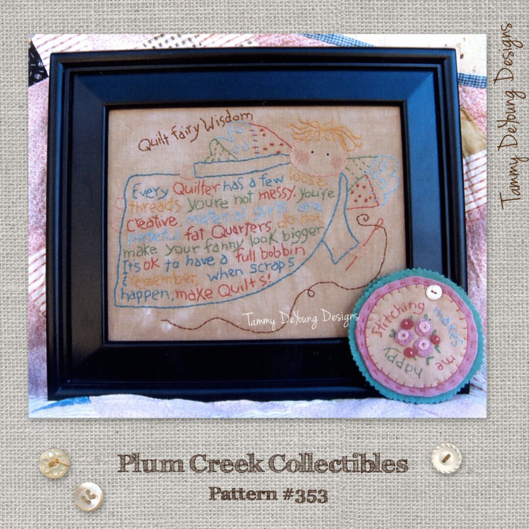 Primitive Stitchery Pattern *hand Embroidery Design* Quilt Angel ...