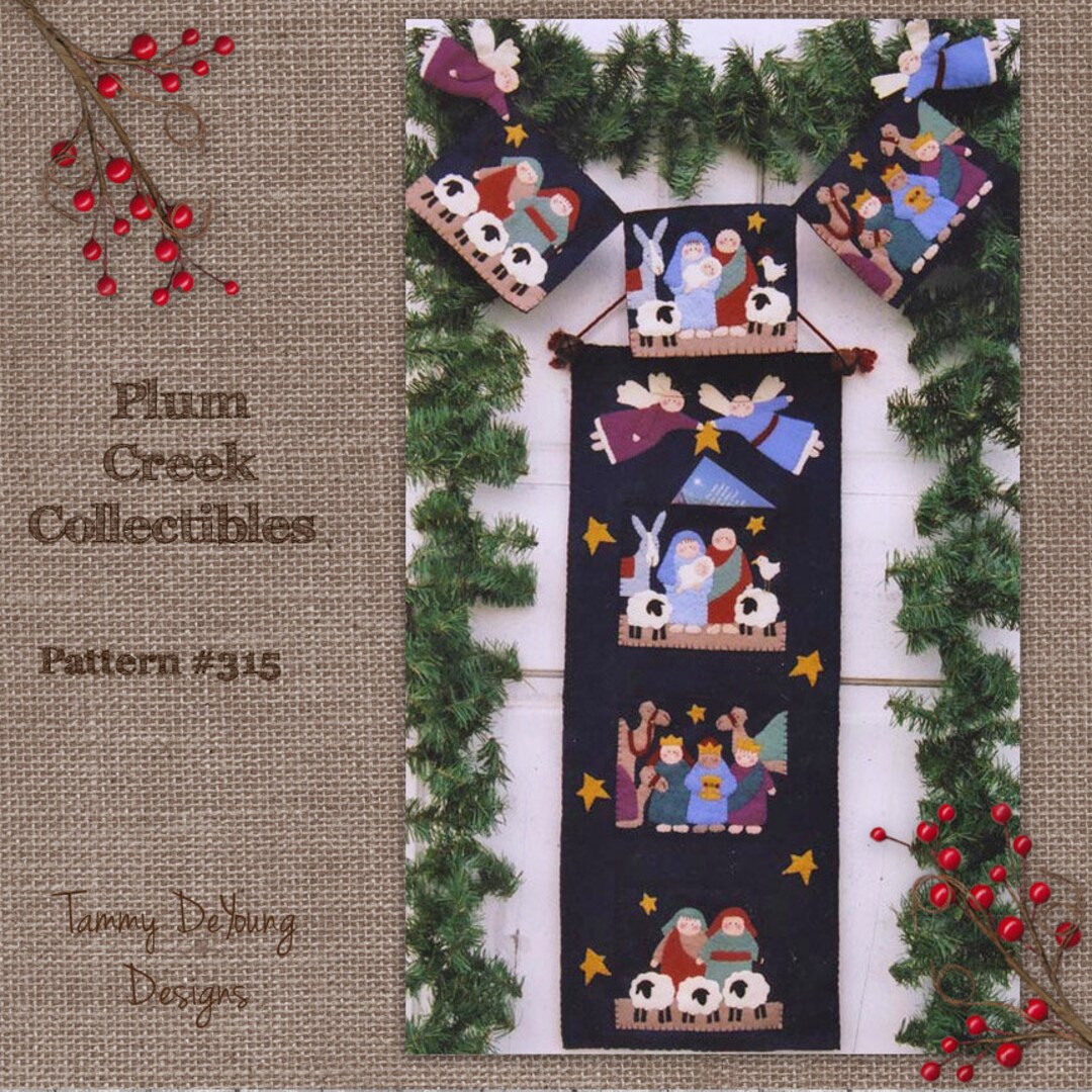 Nativity Pattern, Wool Felt Christmas Pattern, Christmas Card Holder or ...