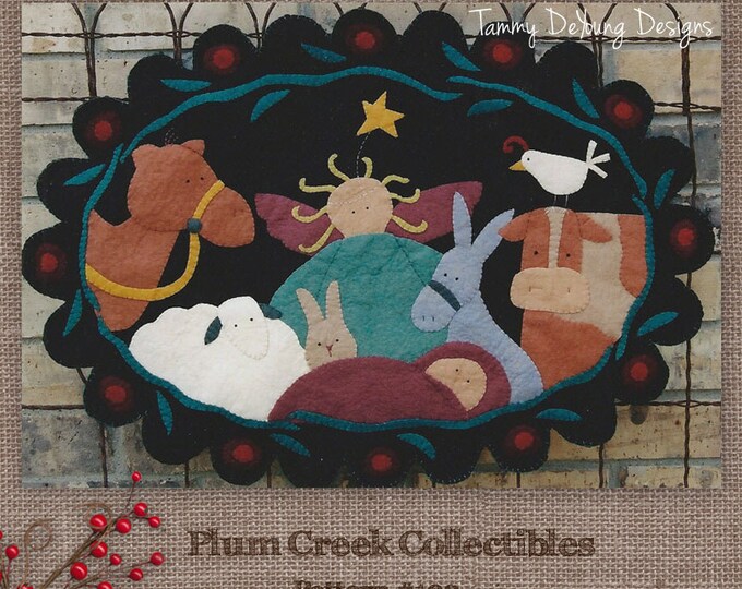 Follow Me to Bethlehem Primitive Wool Applique Nativity PATTERN BPJ357 ...