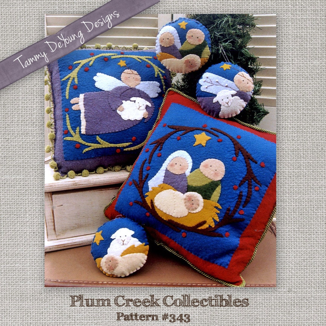 Nativity Christmas Pattern, Wool Felt Ornament Pattern, Woolfelt ...