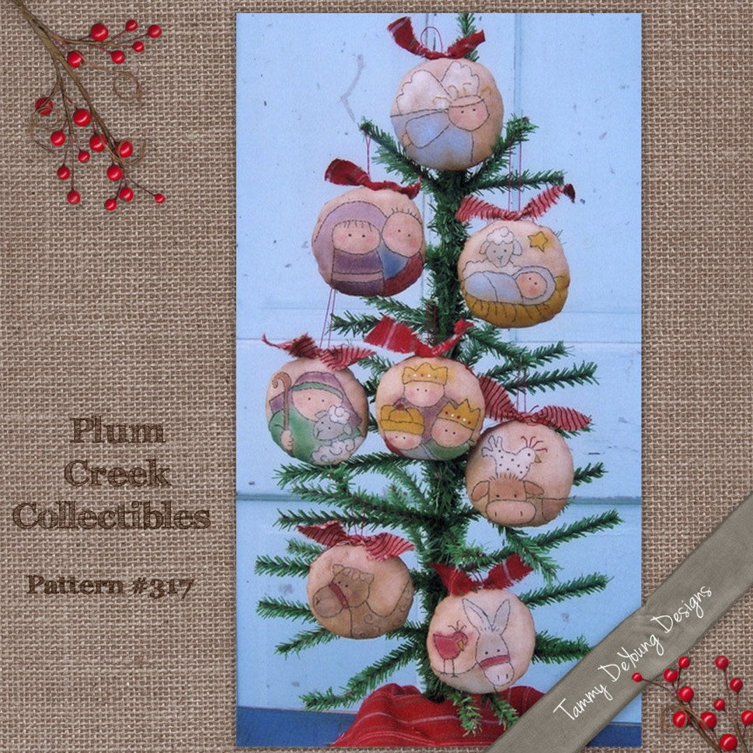 Nativity Ornaments Pattern *primitive Stitchery Christmas* Hand ...