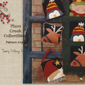 Santa Claus Pattern, Reindeer, Elf & Penguin Felt Applique Christmas ...