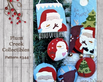 Wool Felt Snowman Pattern Christmas Applique Design | Etsy