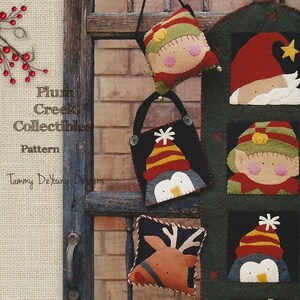 Santa Claus Pattern, Reindeer, Elf & Penguin Felt Applique Christmas ...