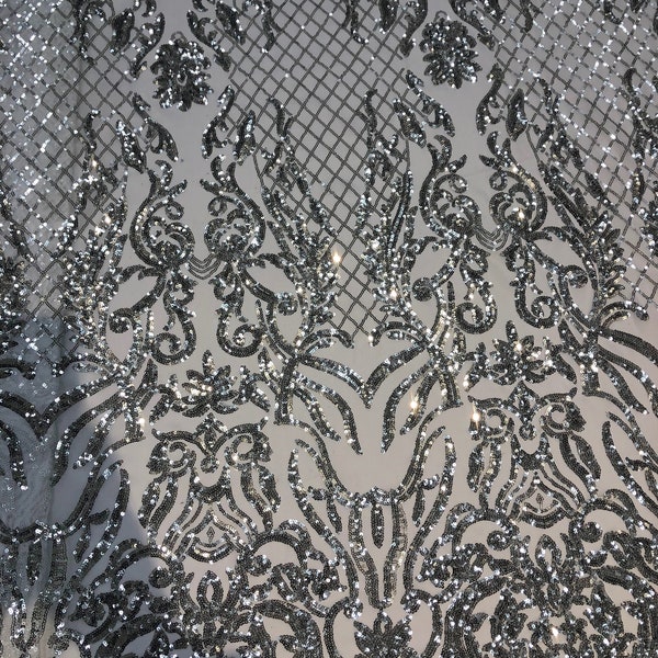 Silver Sequin Linen - Etsy