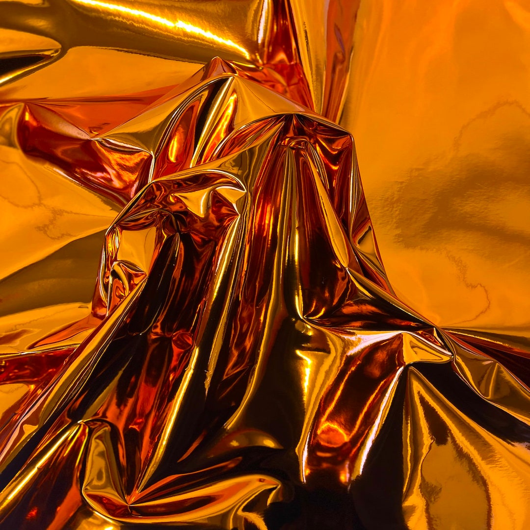 Orange Chrome Reflective Mirror Vinyl Upholstery Crafting Fabric - Sold ...