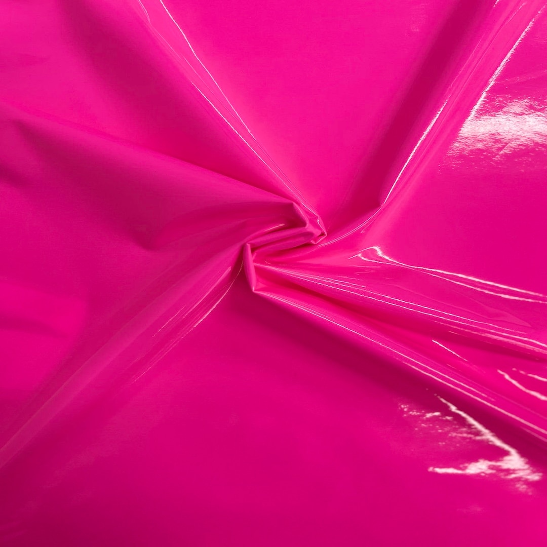 Neon Pink Faux Patent Leather Apparel Dance Costume Vinyl Fabric - Sold ...