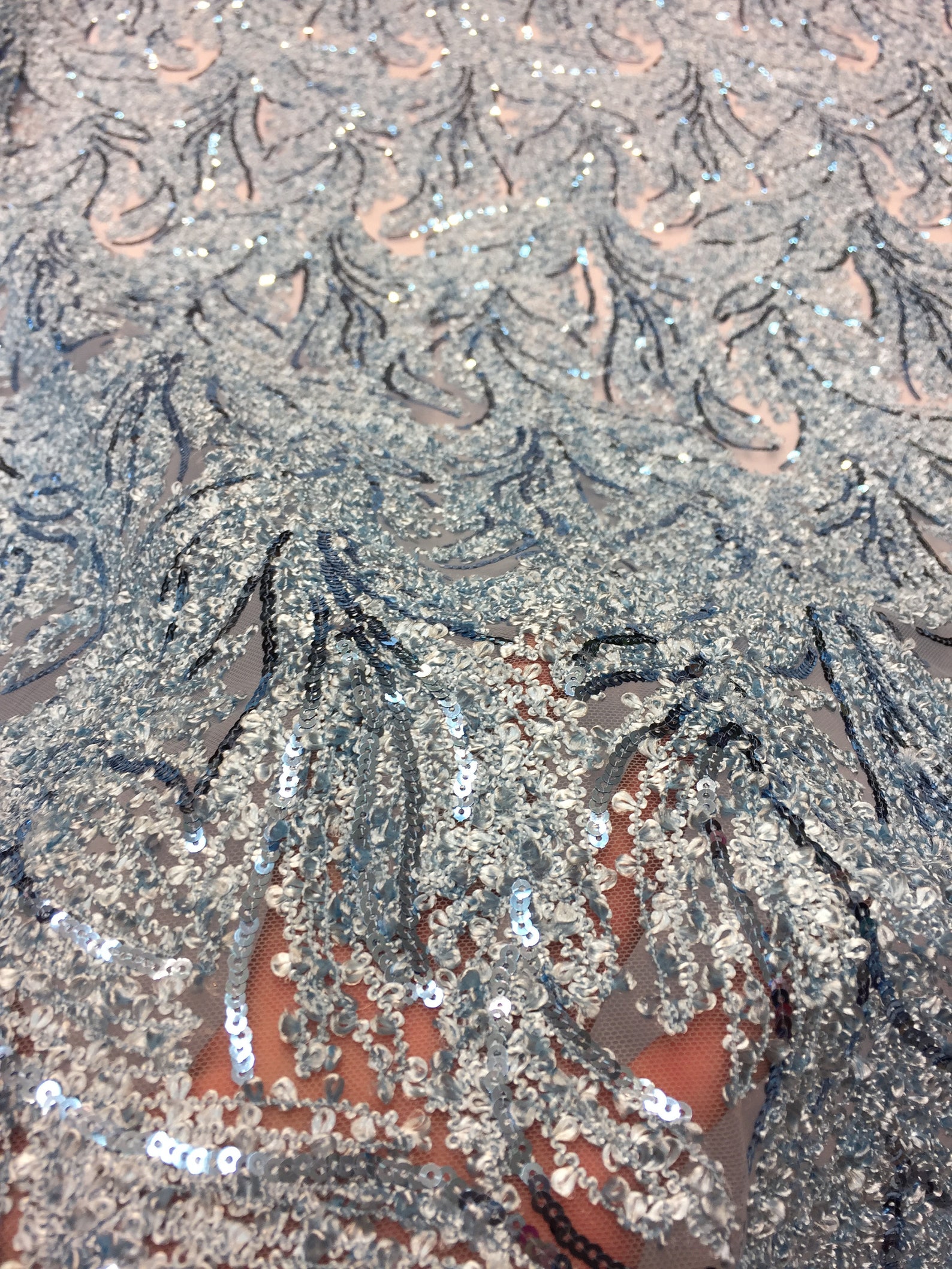 Black Cozy Pop Thread Floral Sequins Prom Formal Wedding Lace | Etsy