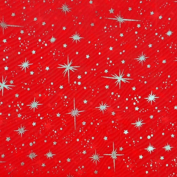 Sheer Red Star Fabric - Etsy