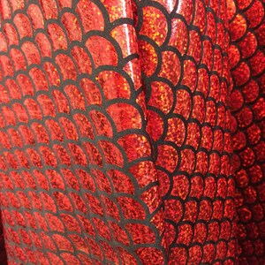 Red Mermaid Scale 4 Way Stretch Hologram Spandex Fabric - BTY - 60" - Etsy