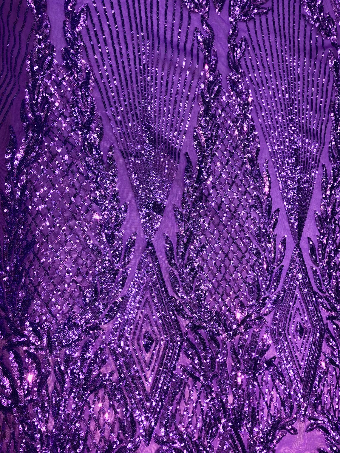 Purple Sequin Alpica Stretch Sequins Wedding Prom Formal Lace Fabric ...