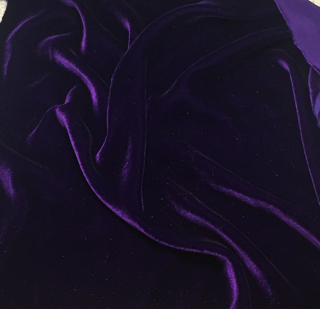 Dark Purple High Fashion Silk Velvet Upholstery Apparel Fabric - BTY ...