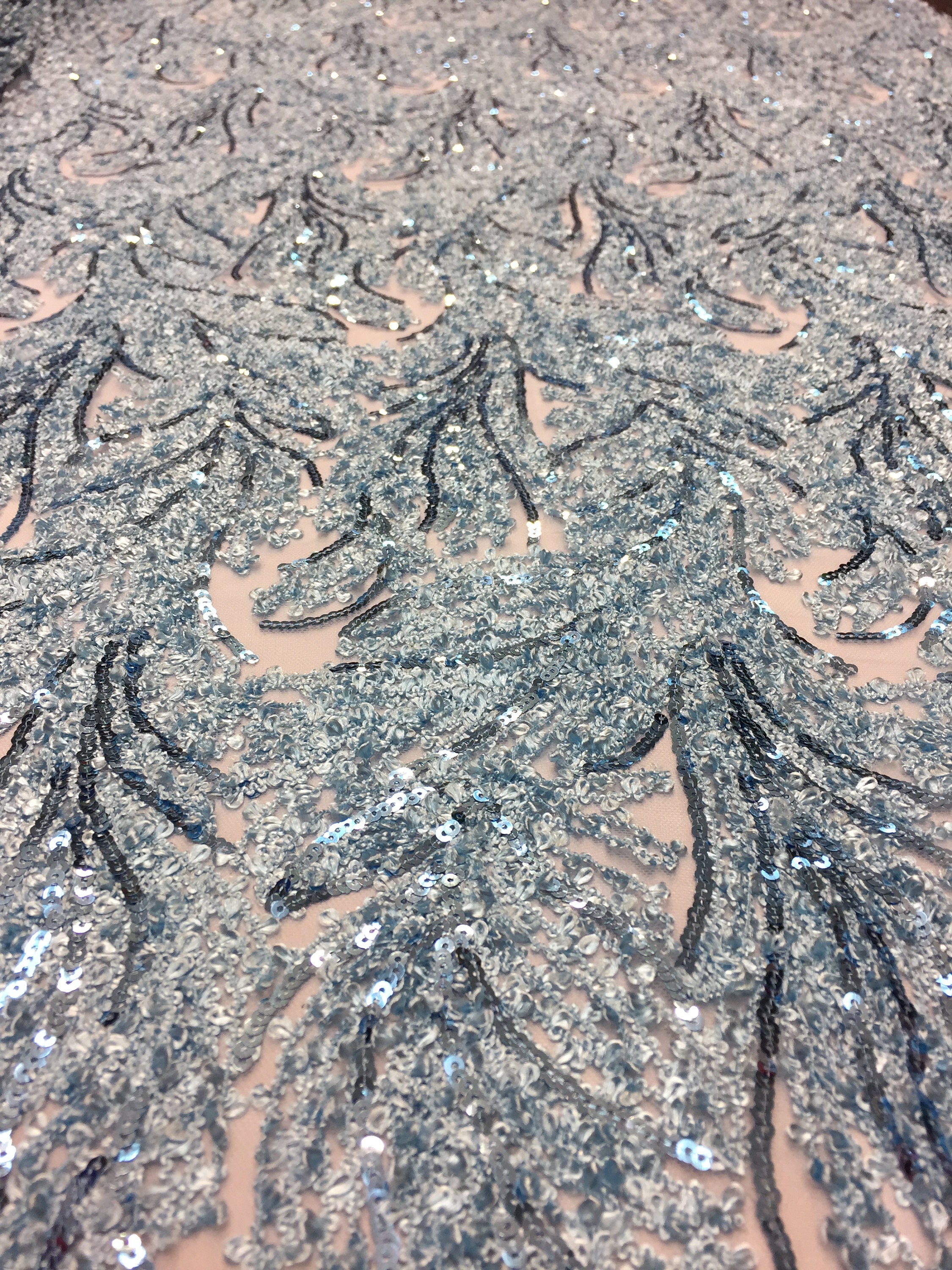 Teal Cozy Pop Thread Floral Sequins Prom Formal Wedding Lace - Etsy