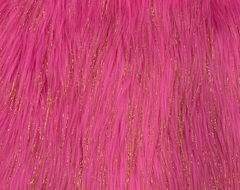 Amy PINK Tinsel Glitter Shaggy Soft Faux Fur Fabric for Fursuit ...