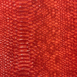 Red Culebra Patent 3D Embossed Snakeskin Upholstery Crafting Vinyl Fabric - Sold by the Yard ...
