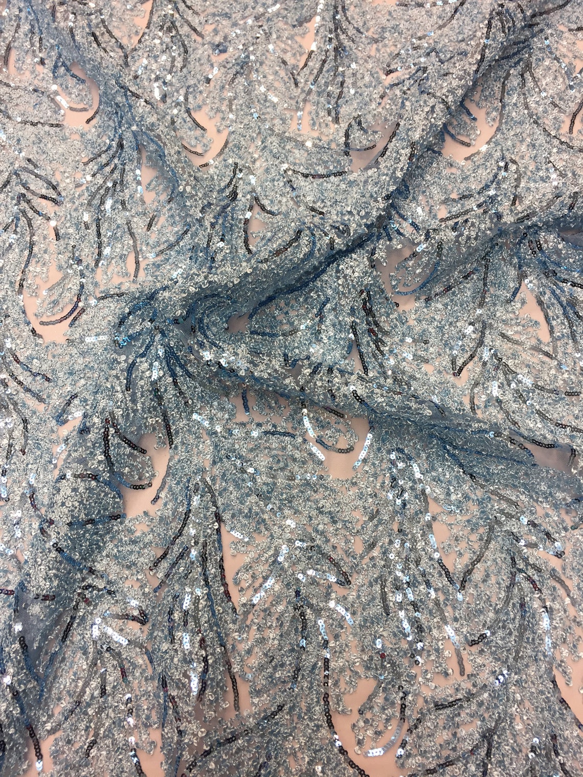 Black Cozy Pop Thread Floral Sequins Prom Formal Wedding Lace | Etsy