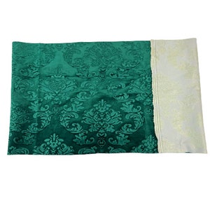 Emerald Green Damask Embossed Velvet Upholstery Drapery Fabric - Sold ...