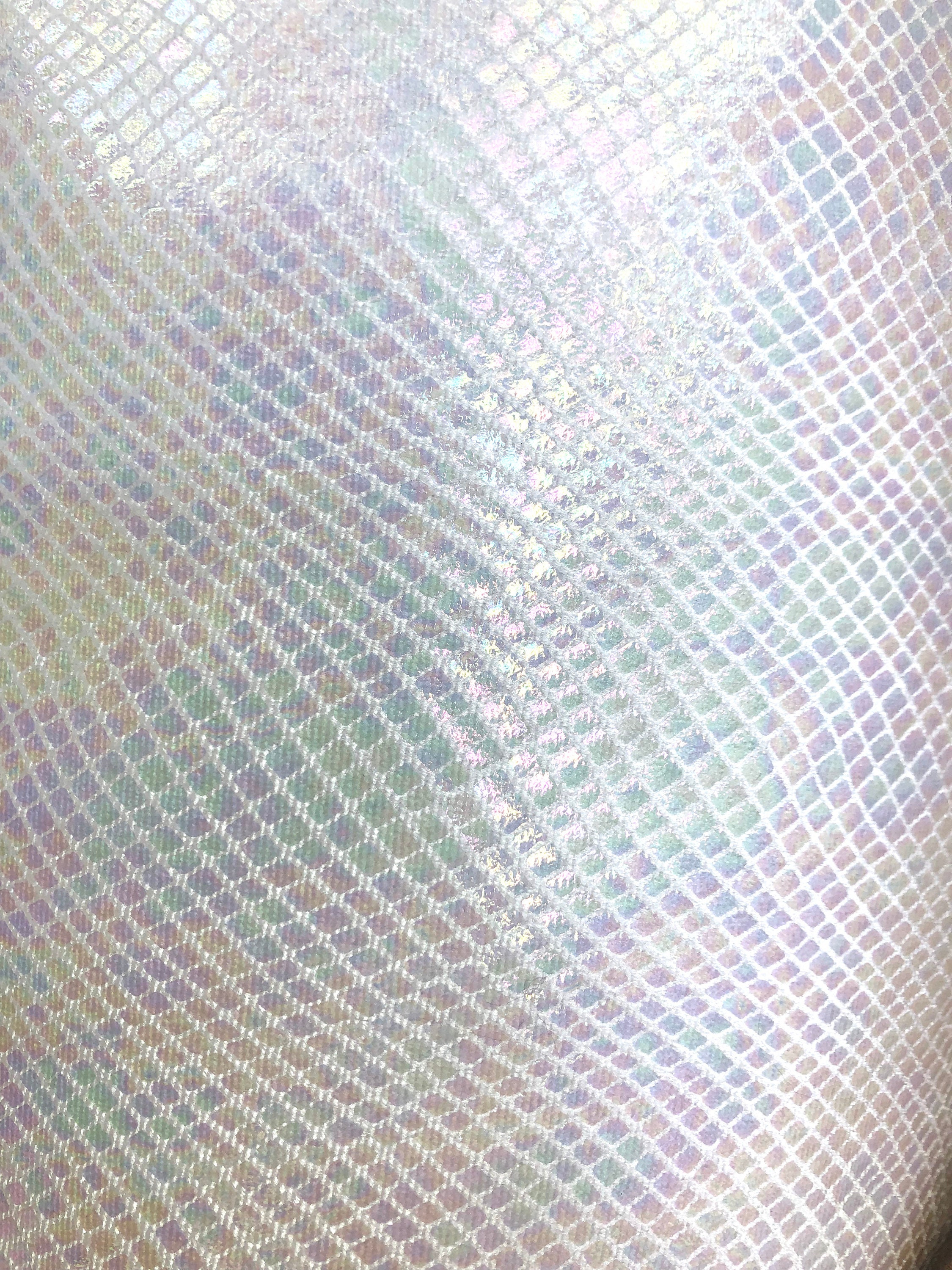 White Venom Snake Skin Stretch Velvet Iridescent Spandex Fabric - Sold ...