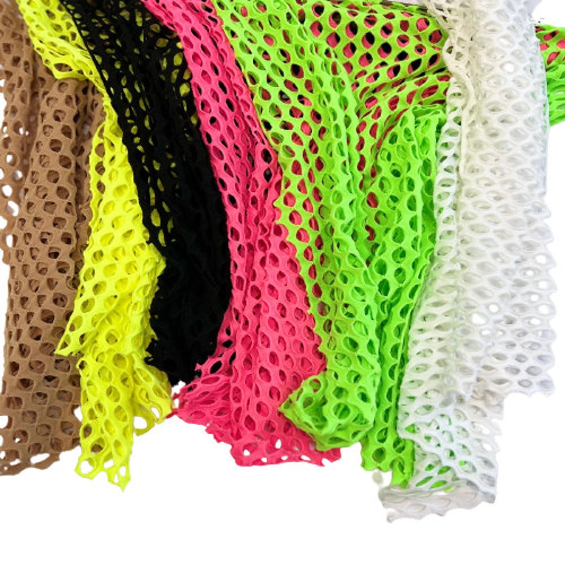 Neon Yellow Crochet Fishnet Netting Spandex Apparel Costume - Etsy