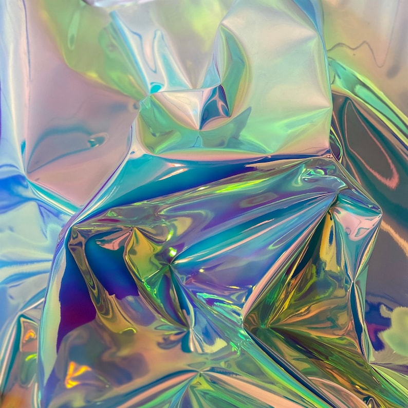Pearl Blue Iridescent Chrome Reflective Mirror Vinyl Fabric - Sold by ...