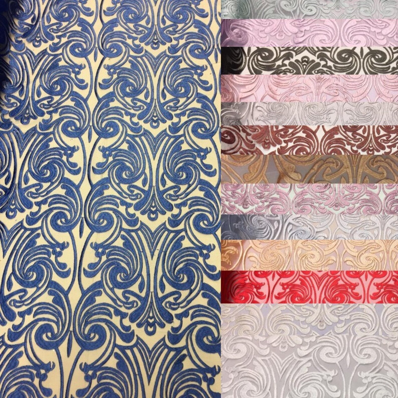 Gold Leon Embroidered Geometric Wedding Prom Formal Dress Lace Fabric ...