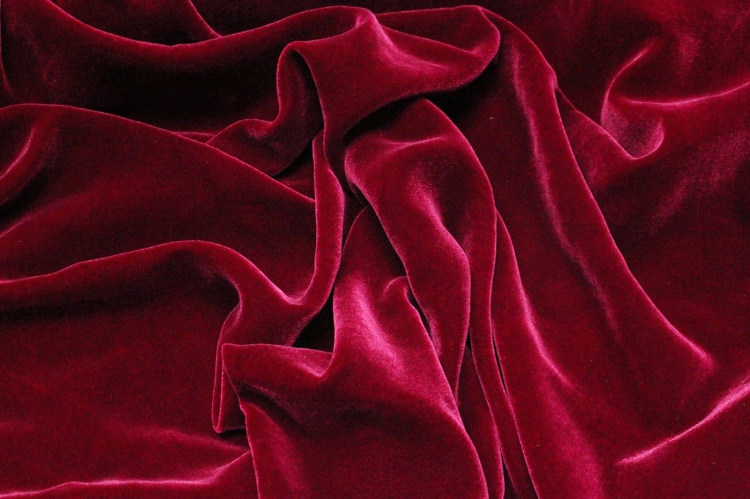 Raspberry Red High Fashion Silk Velvet Upholstery Apparel Fabric - BTY ...