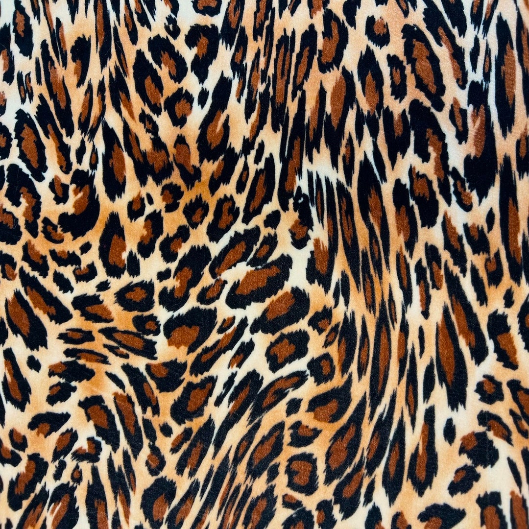 Snow Leopard Print Stretch Velvet Dance Apparel Costume Fabric - Sold ...