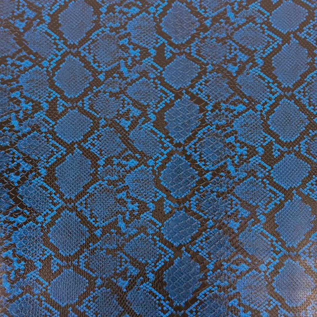 Royal Blue Caicos Snake Skin Upholstery Crafting Faux Leather Vinyl ...