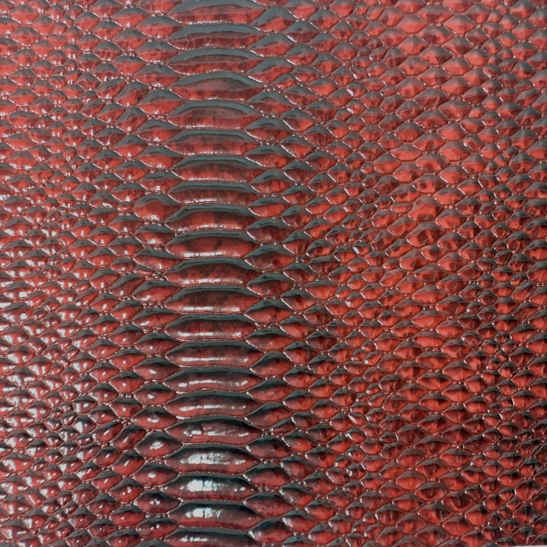 Dark Red Culebra Patent 3D Embossed Snakeskin Upholstery Crafting Vinyl Fabric - Sold by the ...