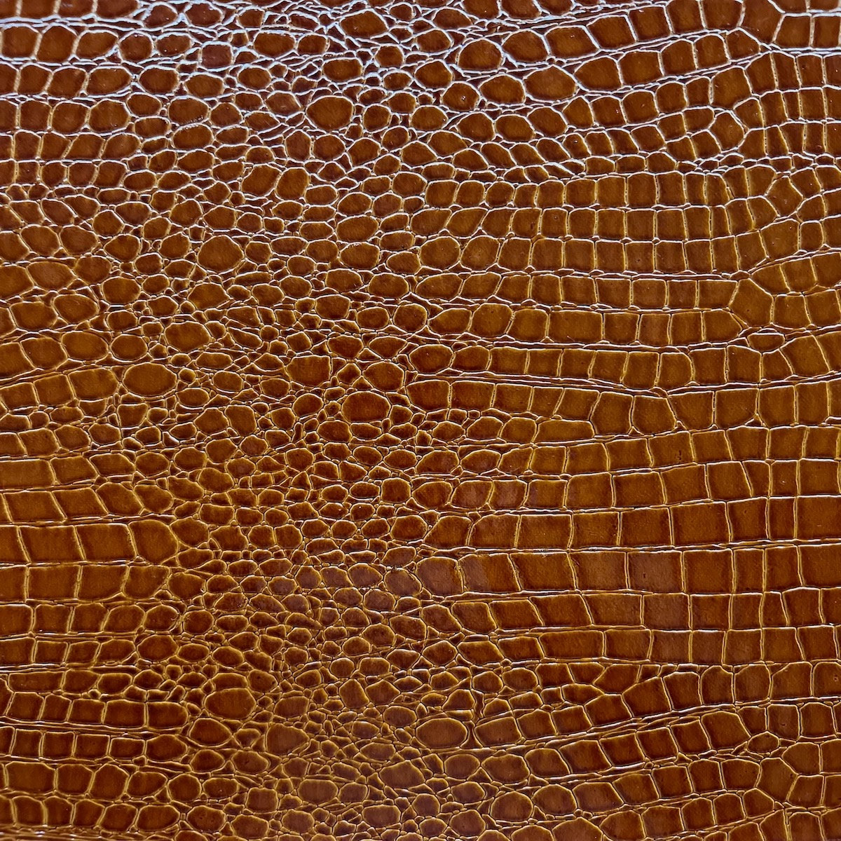 Cognac Brown Crocodile Faux Leather Upholstery Crafting Vinyl Fabric ...