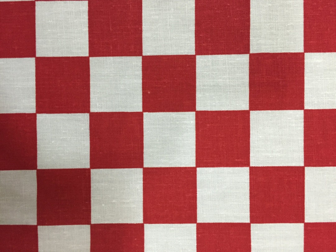 Red Checkered Print Poly Cotton Print Fabric - Sold by the Yard - 59 ...