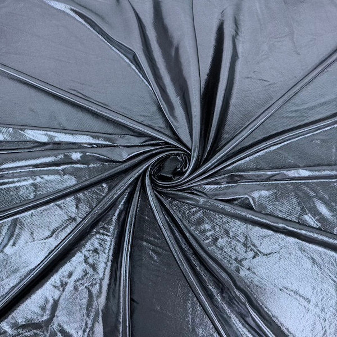 Steel Blue Metallic Stretch Lurex Foil Shimmer ITY Apparel Costume ...